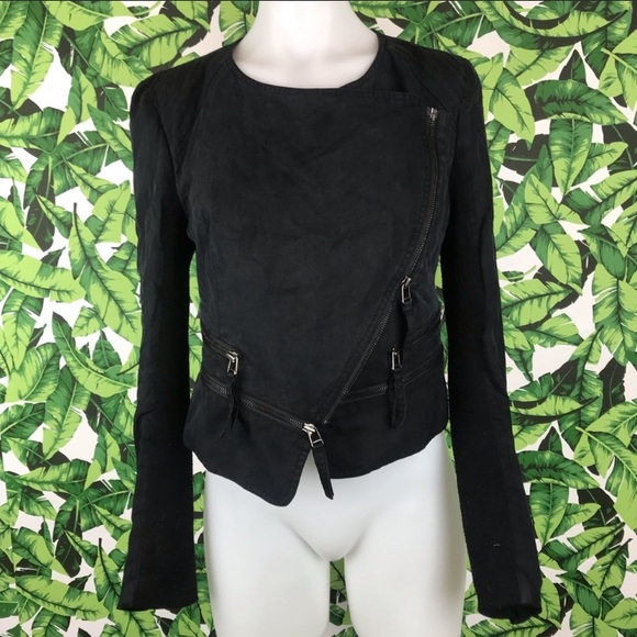 McGinn | Jackets & Coats | Mcginn Anthro Black Moto Jacket Size Medium ...
